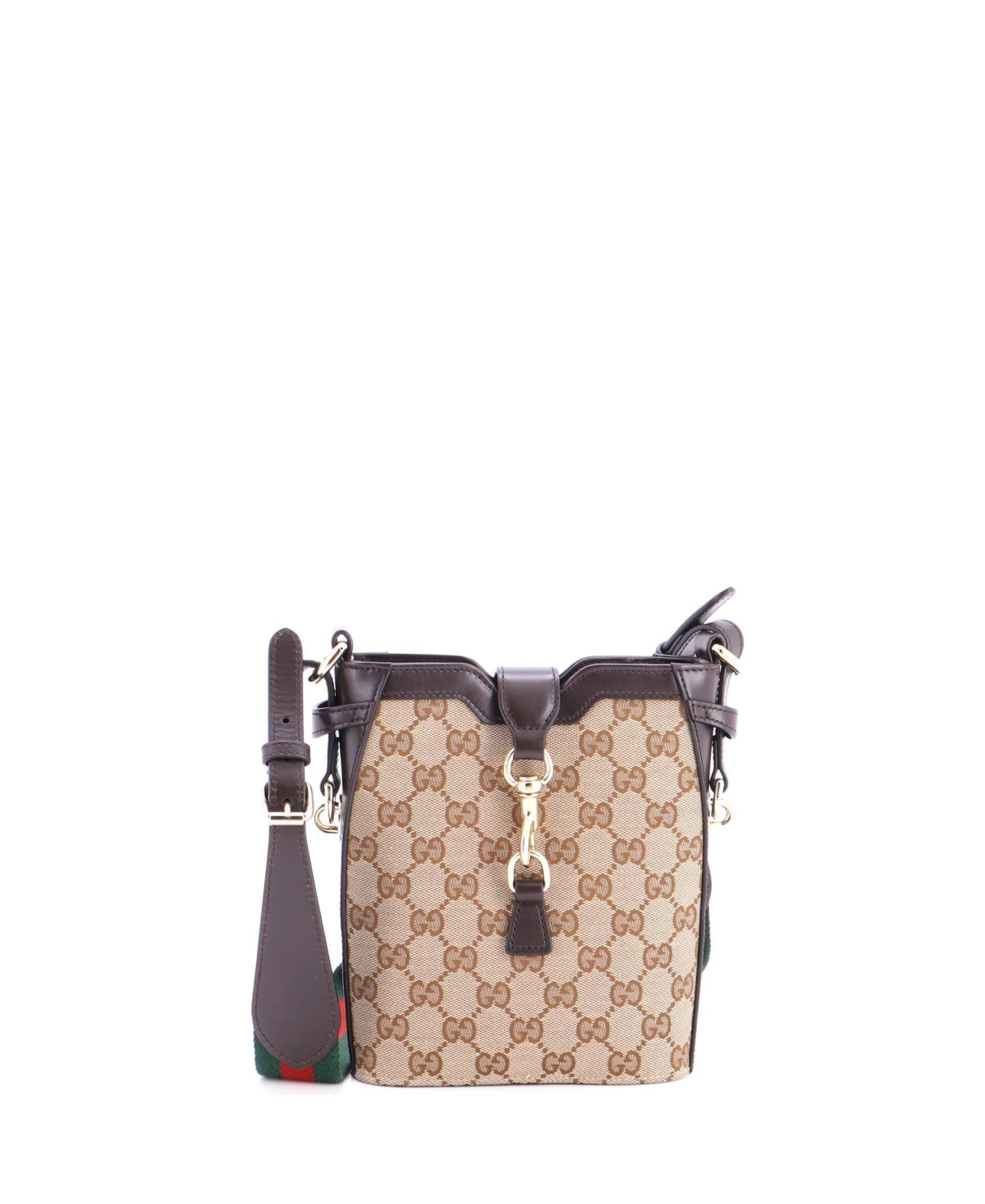 Click here for Pre-Owned Gucci Mini Bucket Bag Gg Canvas with Lea... prices