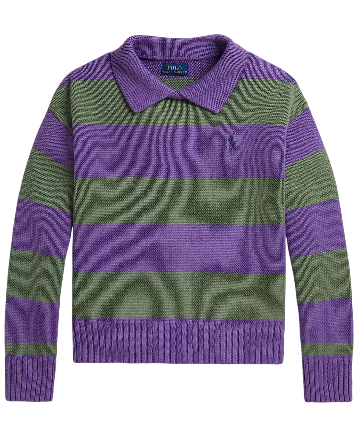 Click here for Polo Ralph Lauren Girls 7-16 Striped Long-Sleeve P... prices