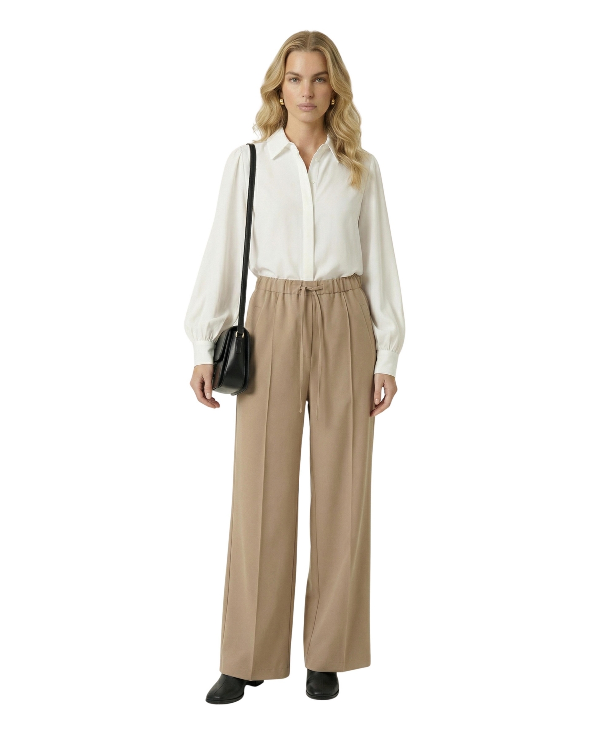 Click here for Modenaire Womens Wide-Leg Drawstring-Waist Pants -... prices
