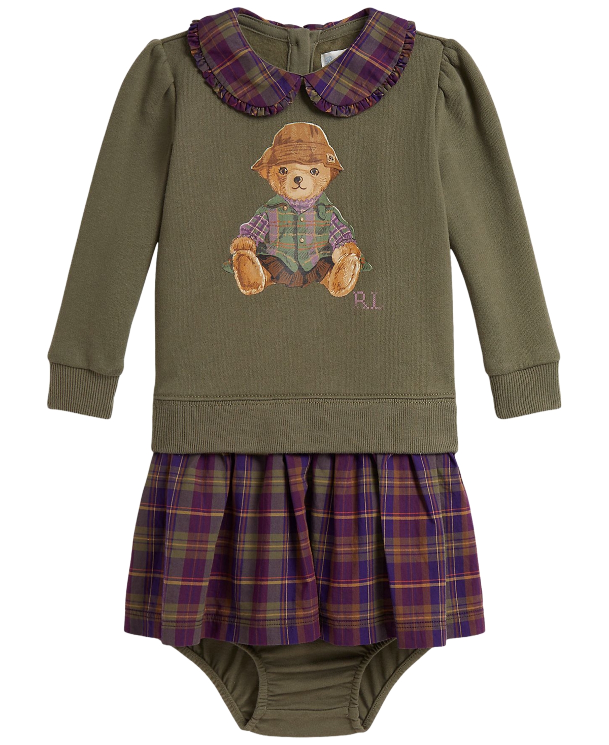 Click here for Polo Ralph Lauren Baby Girls Polo Bear Fleece Dres... prices