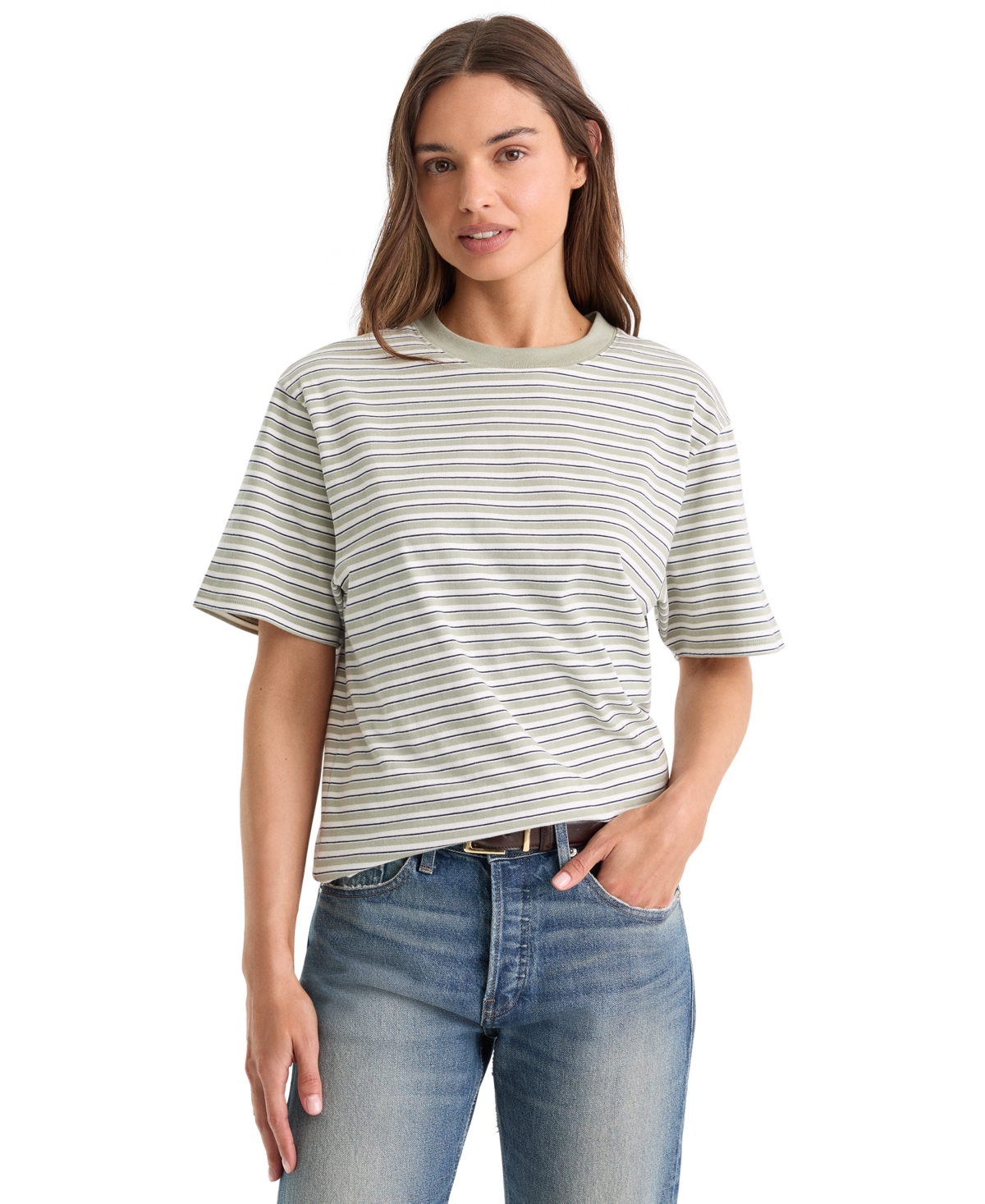 Click here for Good American Womens Cotton Oversized T-Shirt - Cl... prices