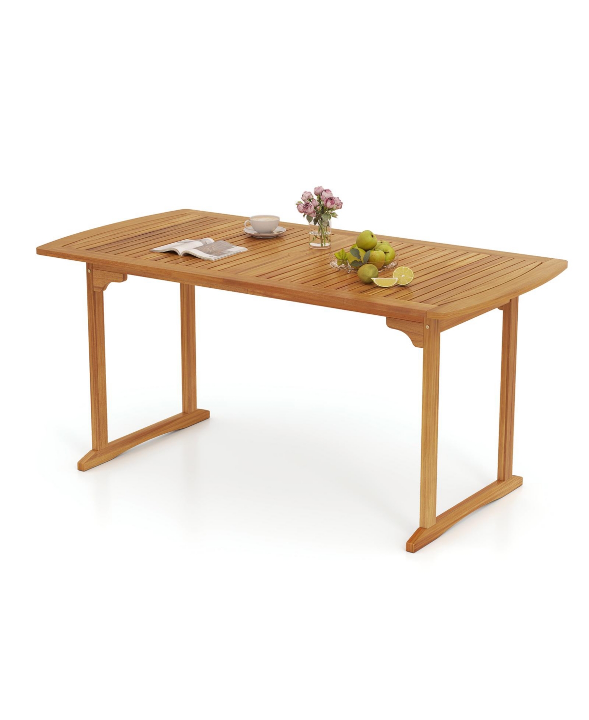 Click here for Gymax Outdoor Wooden Dining Table for 4-6 71 Acaci... prices