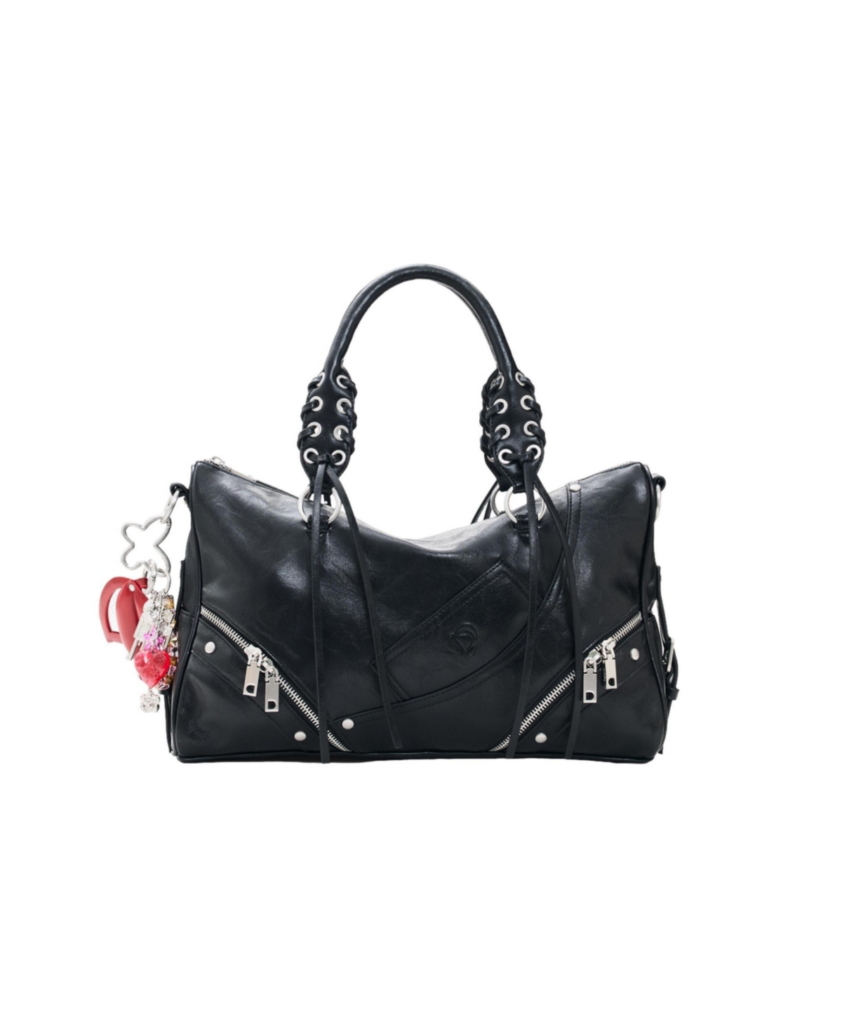 Click here for Desigual Womens Large bag with charms - Black prices