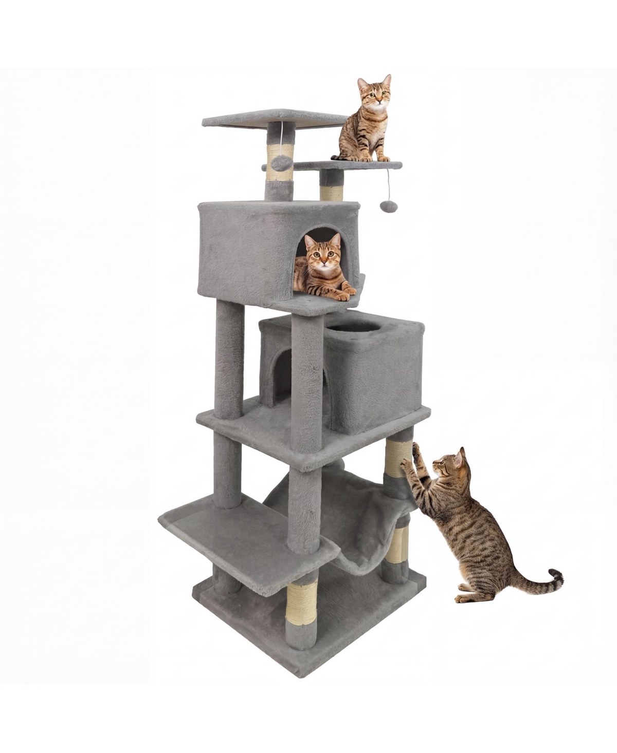 Click here for Gymax 57 Cat Tree for Indoor Cats with Dual Condos... prices