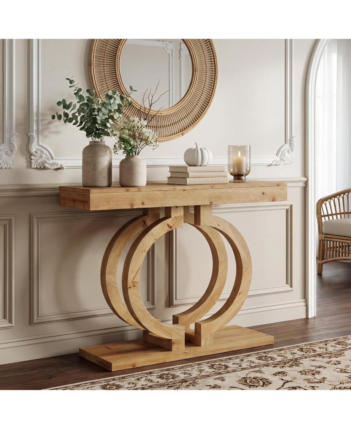 Click here for Tribesigns Solid Wood Console Table  43.3 Natural... prices