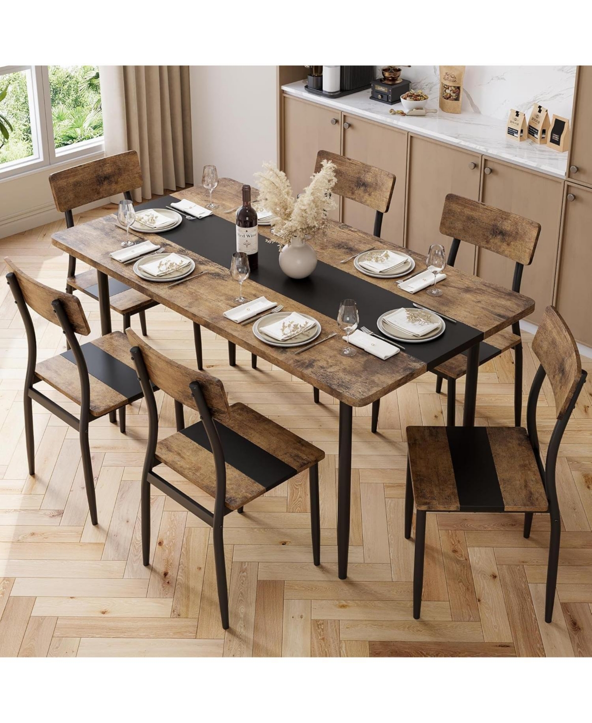 Click here for gaomon Dining Table Set  Metal Frame and Mdf Board... prices