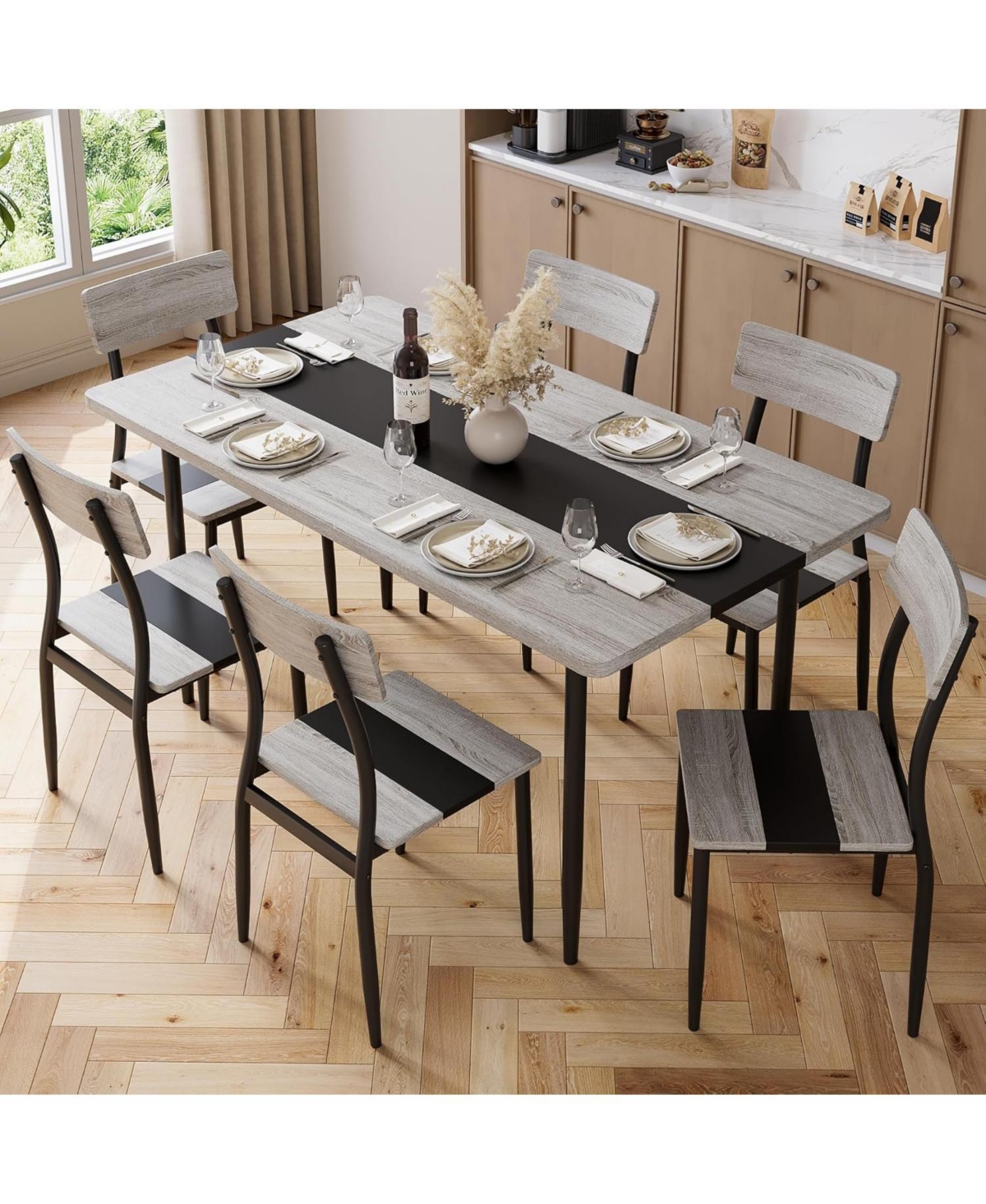 Click here for gaomon Dining Table Set  Metal Frame and Mdf Board... prices