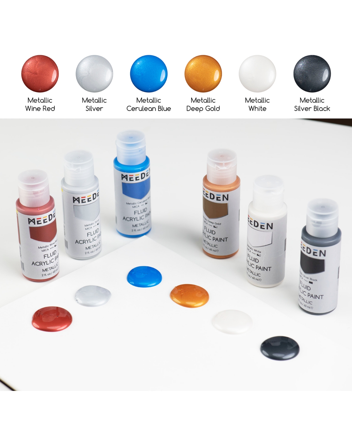 Click here for Meeden Fluid Metallic Acrylic Paint Set  6 Vibrant... prices