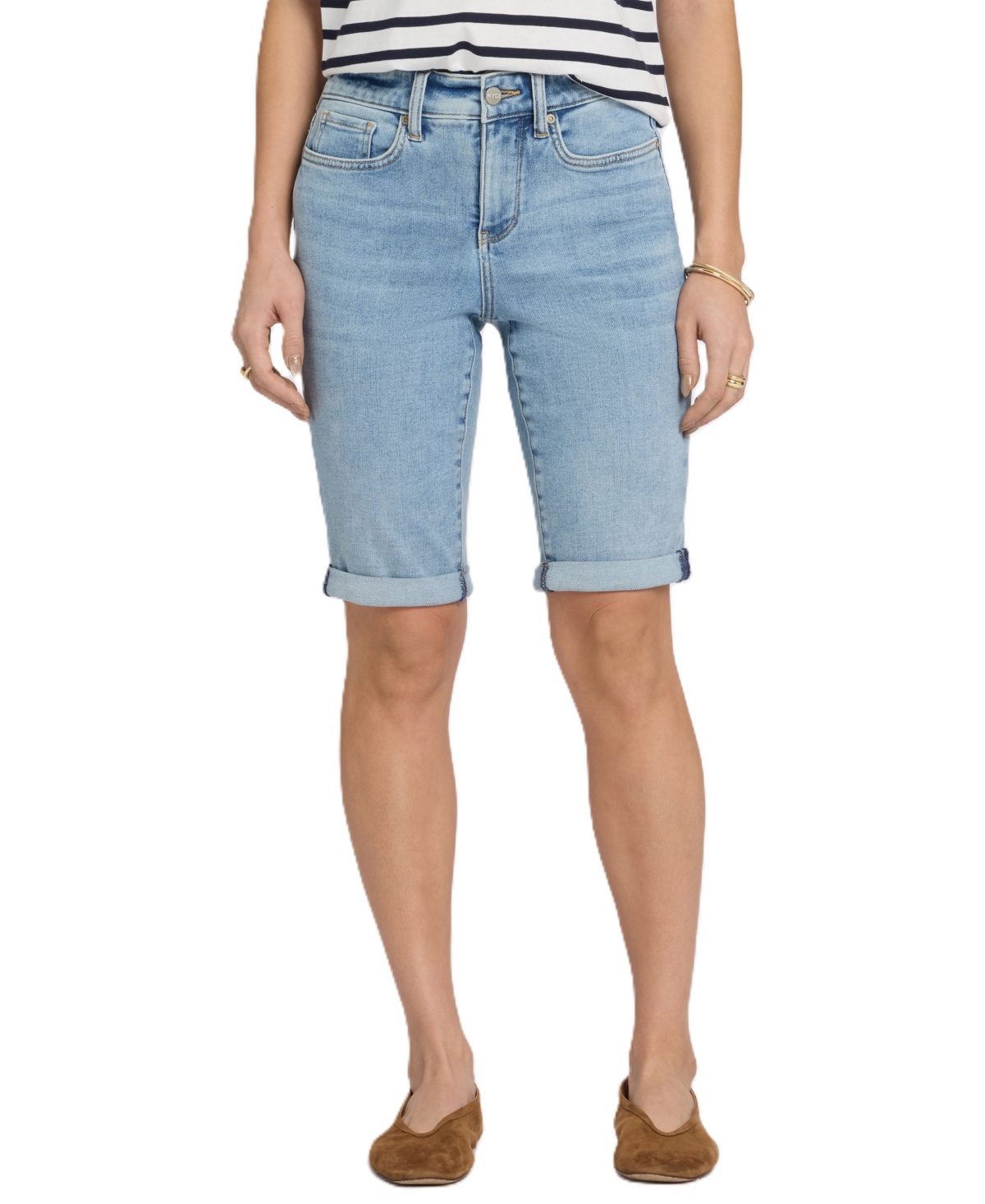 Click here for Nydj Womens Briella Roll Cuff Jean Shorts - Mist S... prices