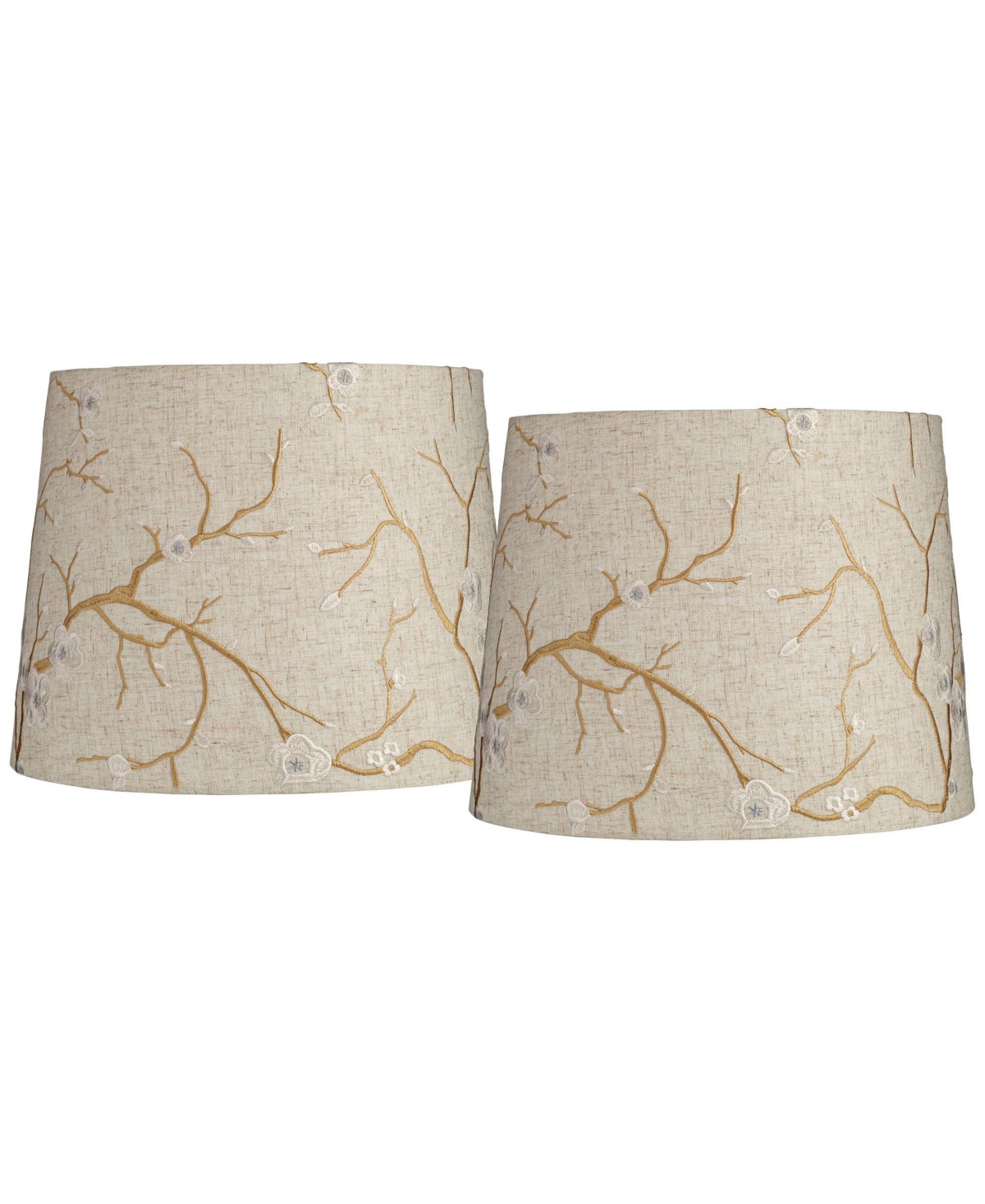 Click here for Springcrest Set of 2 Drum Print Lamp Shades Plum F... prices