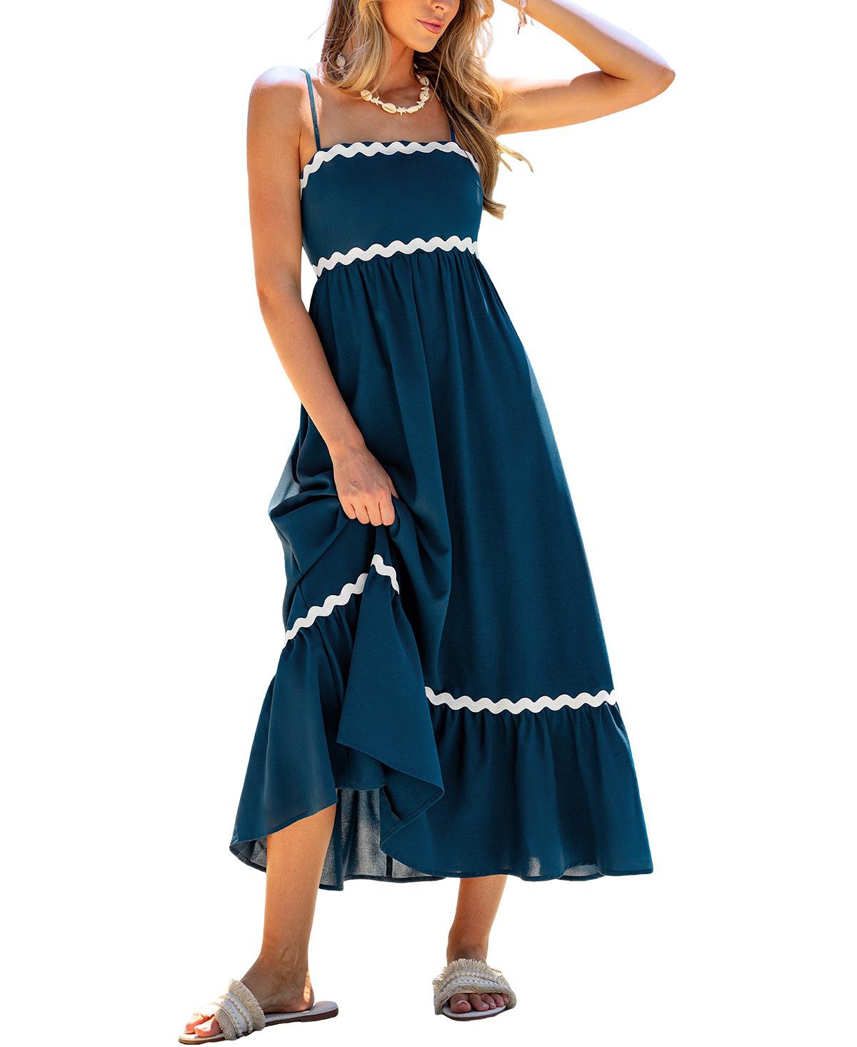Click here for Cupshe Womens Weekend Away Blue Maxi Beach Dress -... prices