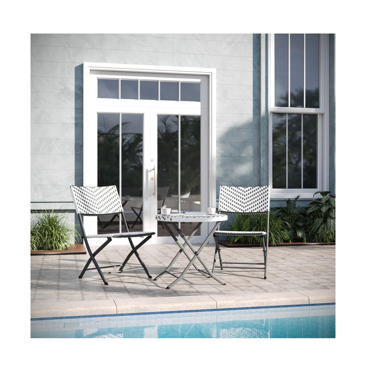 Click here for Emma+Oliver Ciel Three Piece Folding Bistro Set in... prices