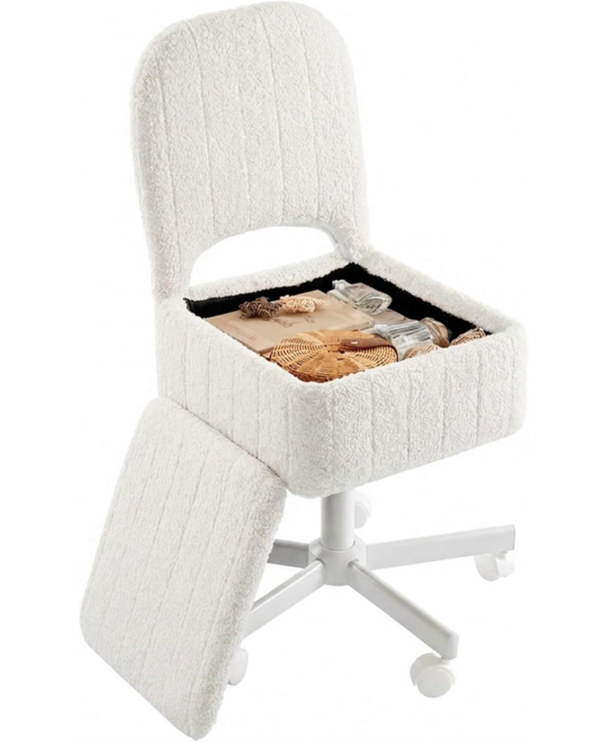 Click here for gaomon Large Vanity Stool Chair with Storage and F... prices