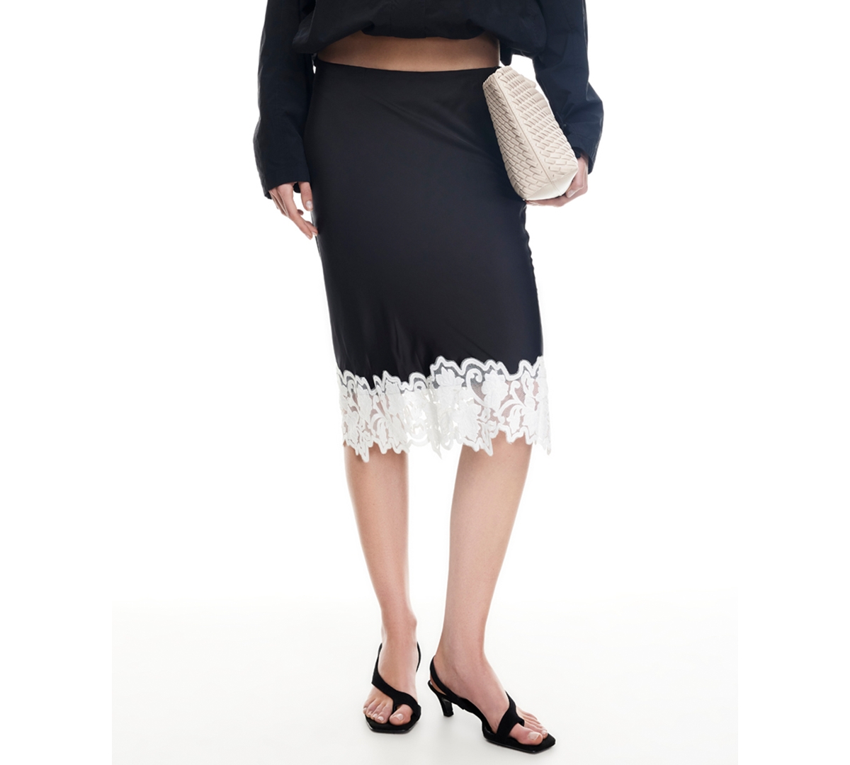 Click here for Lioness Womens Anchored Midi Skirts - Noir prices