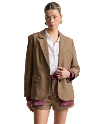 Click here for Avec Les Filles Womens Relaxed Notch Lapel Collar... prices