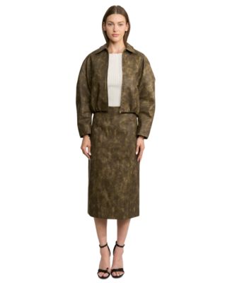 Click here for En Saison Womens Olive Front Zipper Jacket Olive Z... prices