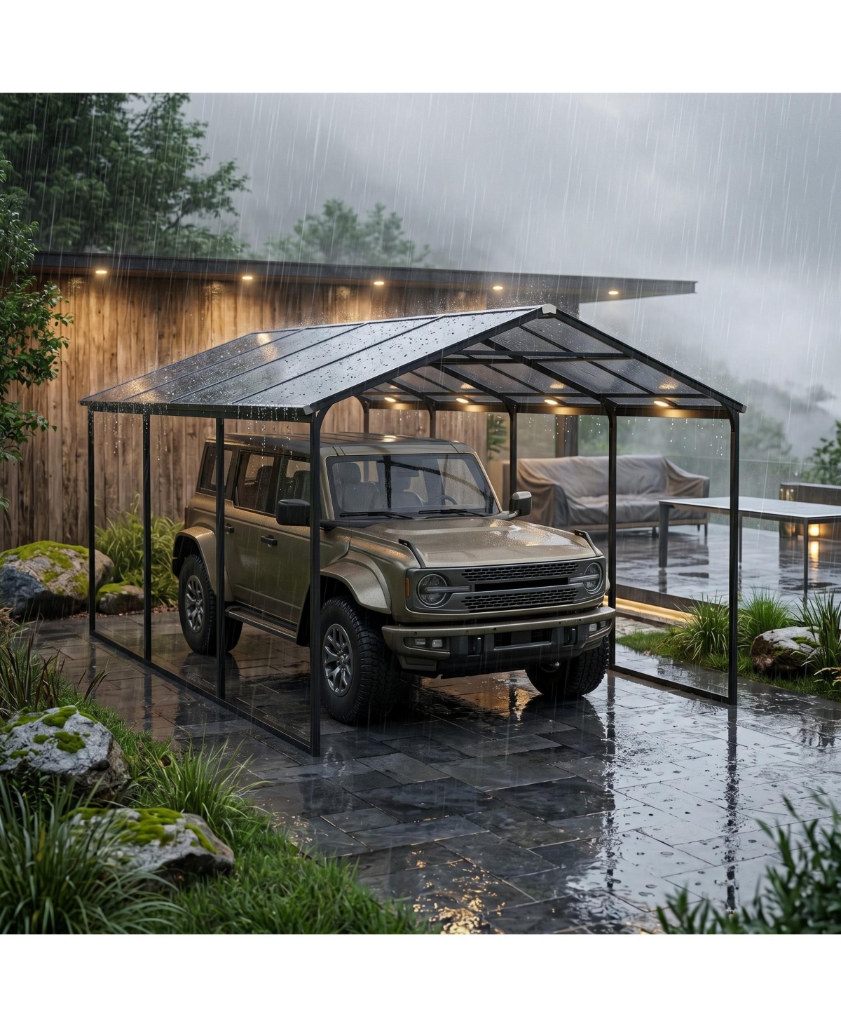 Click here for homfan Heavy Duty Carport  Galvanized Steel Frame... prices