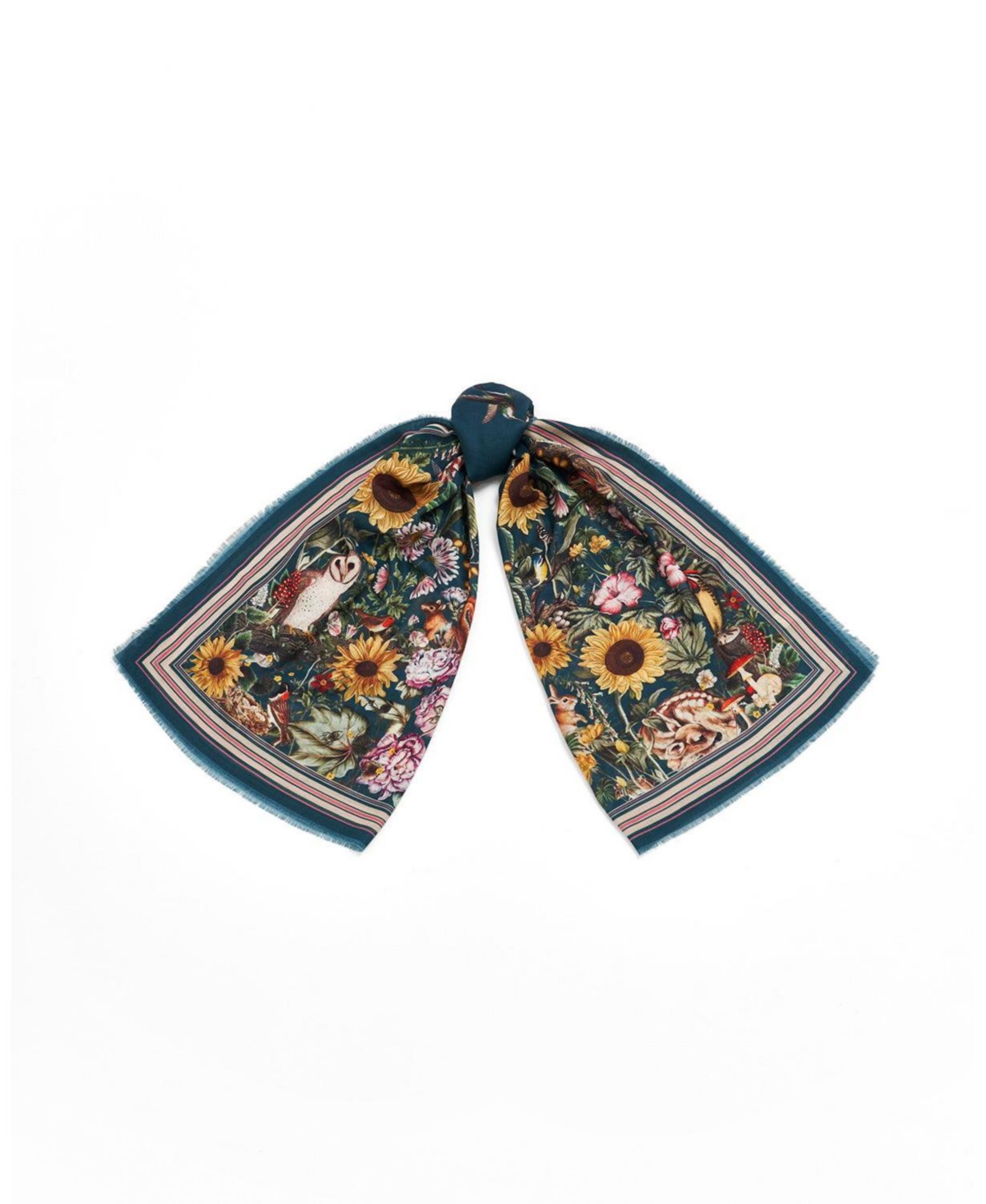 Click here for Fable England Womens Botanical Long Scarf - Teal prices
