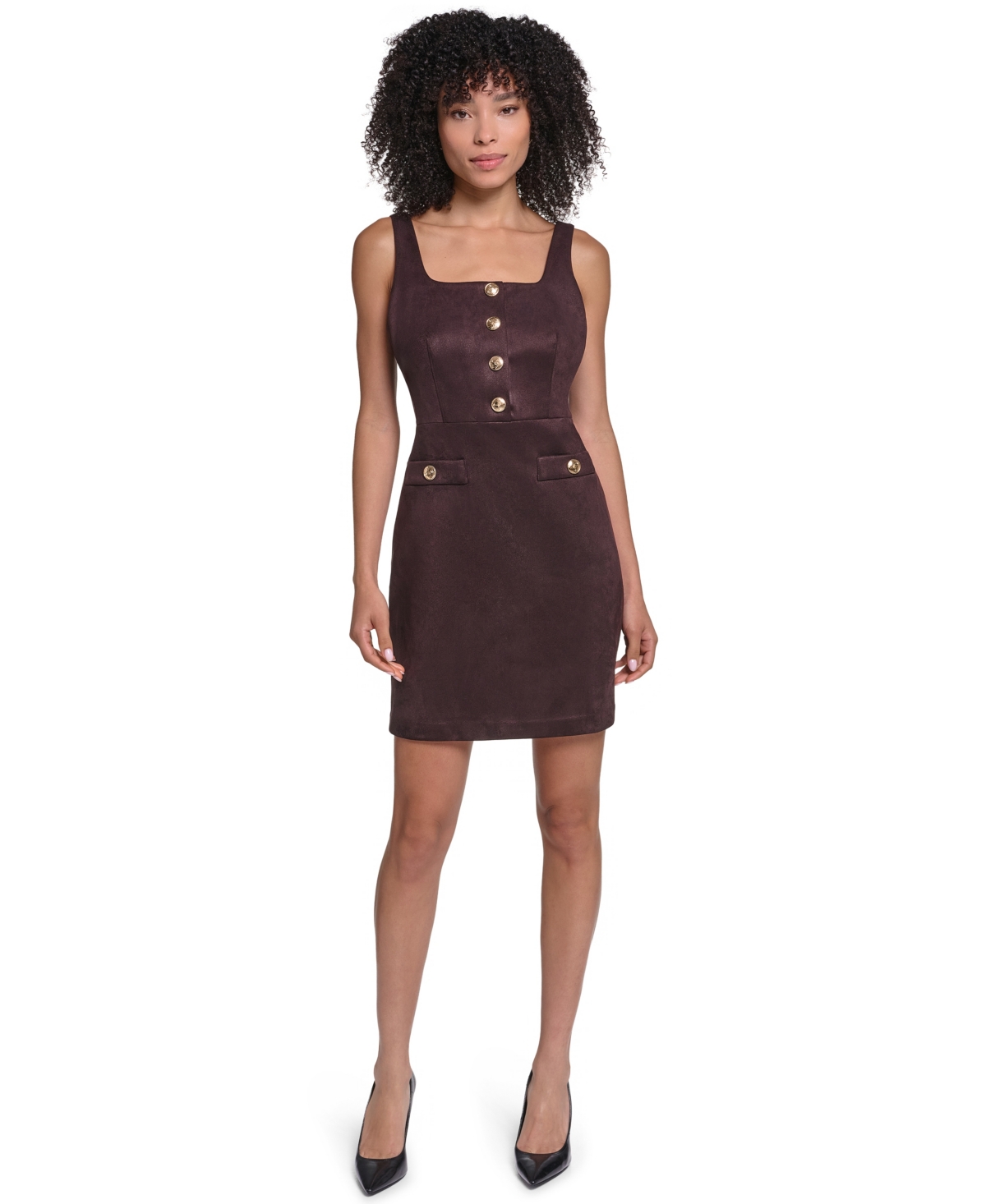 Click here for Karl Lagerfeld Paris Womens Faux Suede Sheath Dres... prices