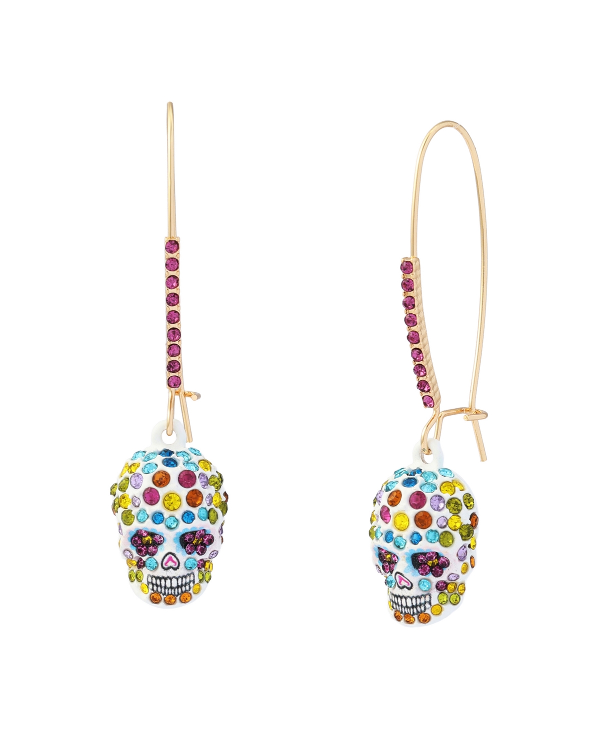 Click here for Betsey Johnson Faux-Stone Sugar Skull Dangle Earri... prices