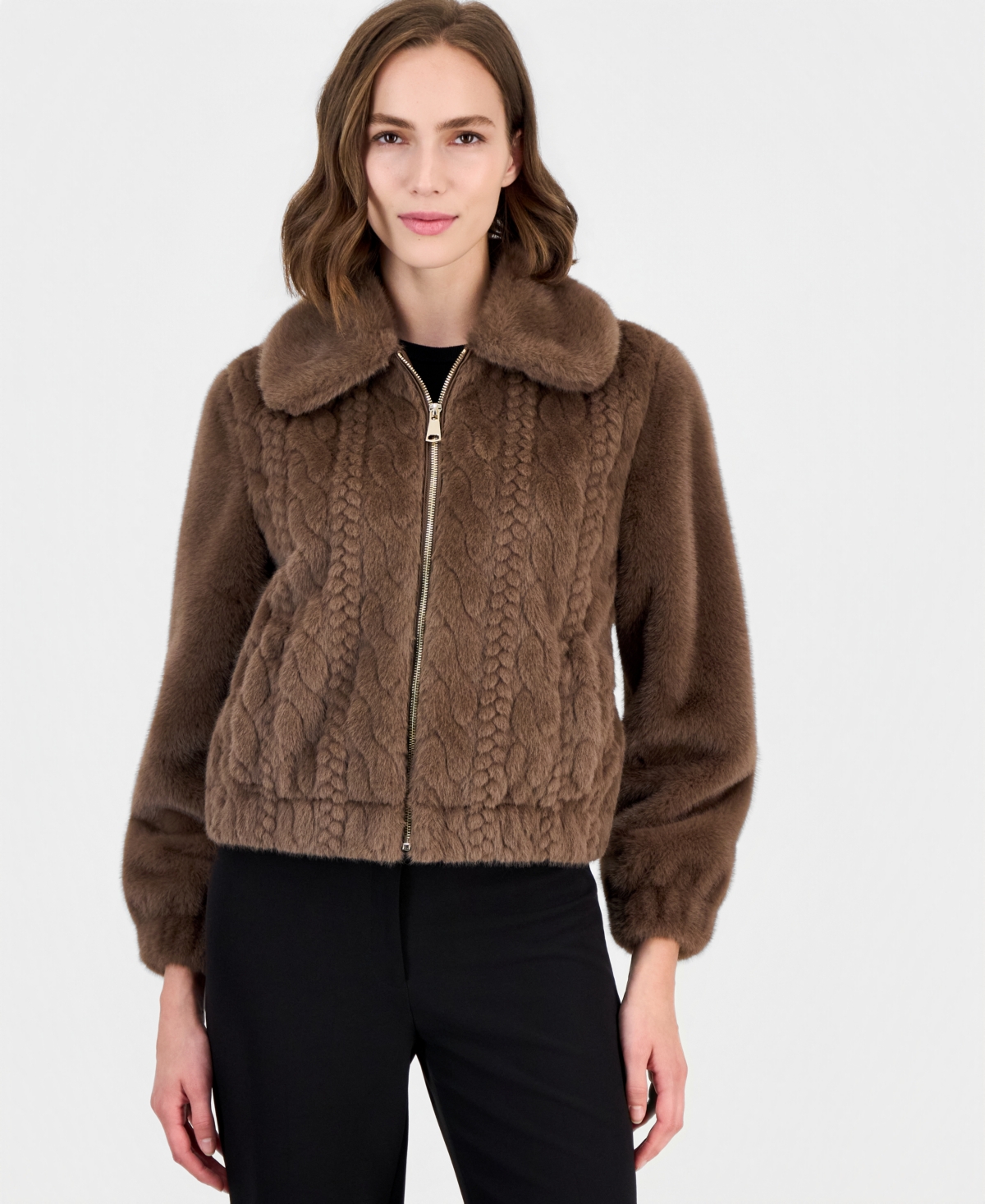 Click here for T Tahari Womens Faux-Fur Zip-Up Reversible Coat -... prices