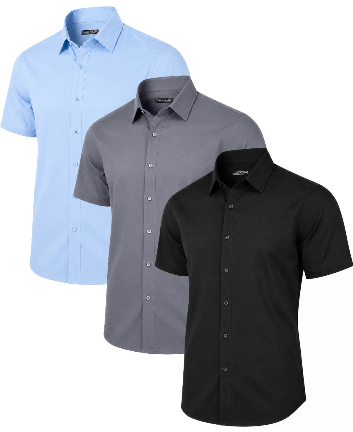 Click here for James Tailor Mens Slim-Fit Point Collar Dress Shir... prices