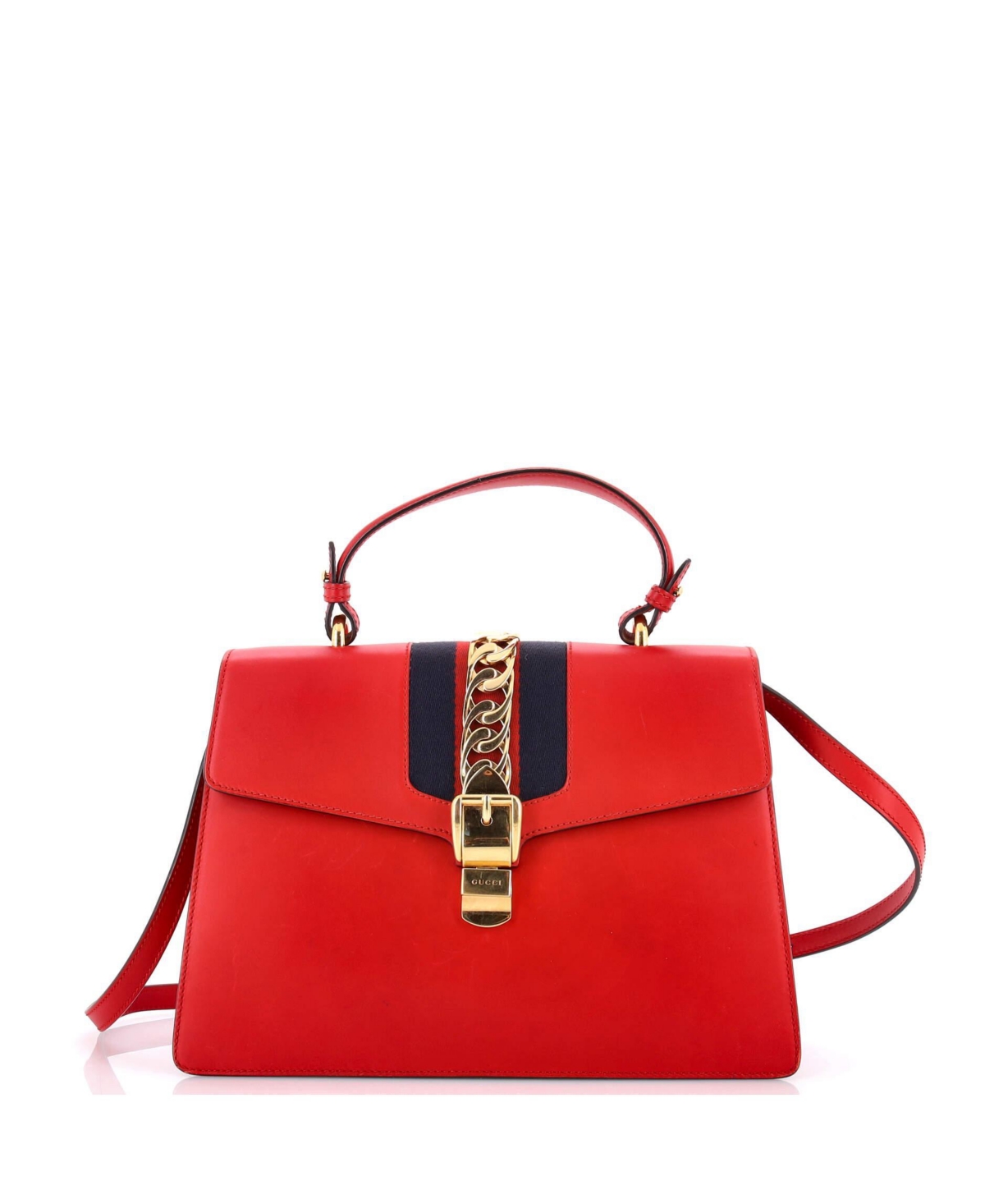 Click here for Pre-Owned Gucci Large Sylvie Top Handle Bag Leathe... prices