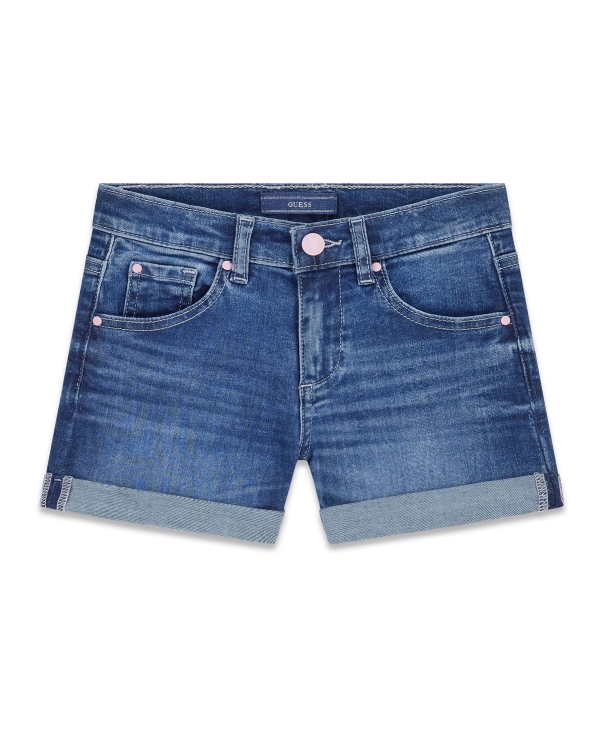 Click here for Guess Girls 8-16 Stretch Denim Shorts - Blue prices