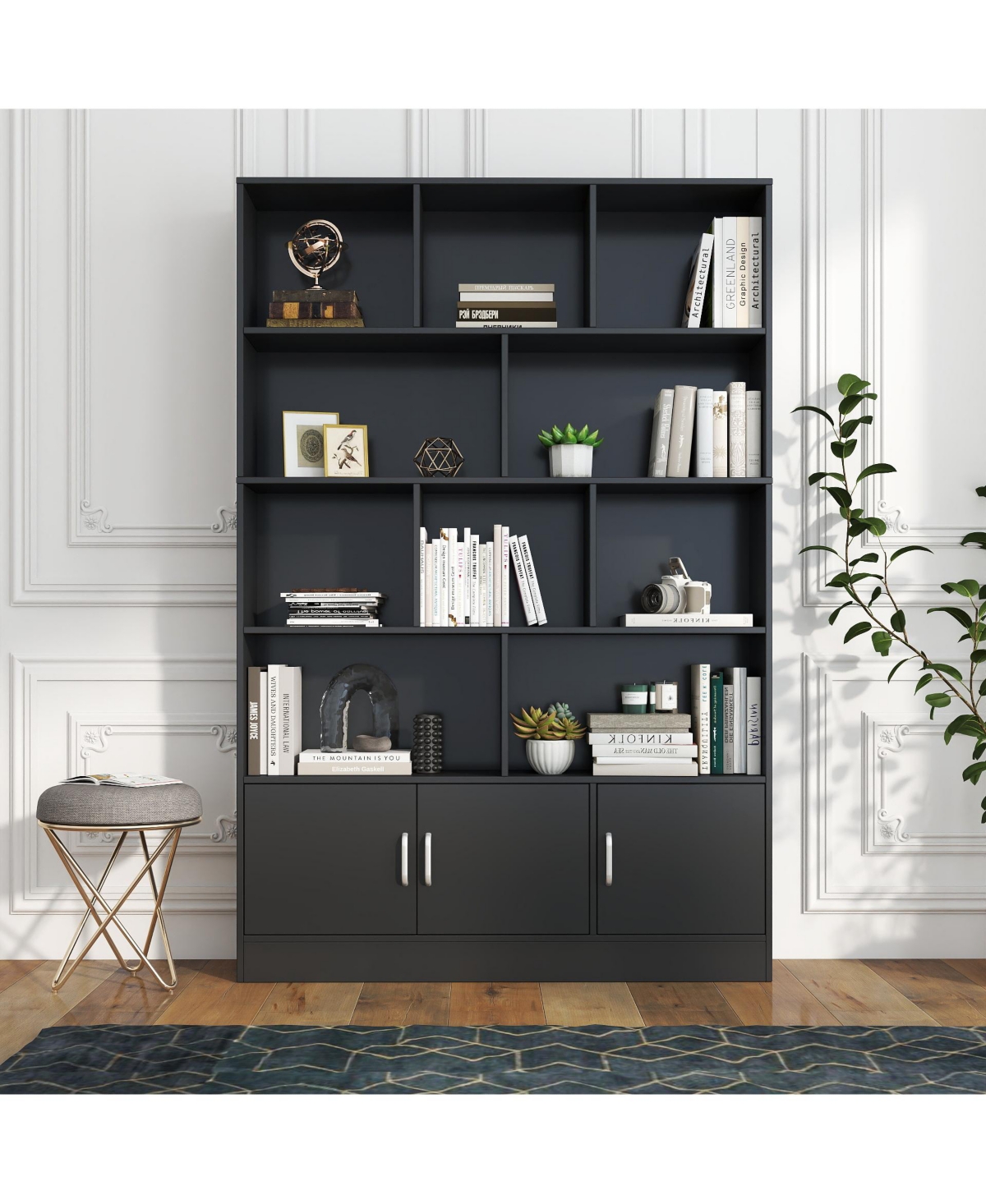 Click here for flynama 70.87 Inch Tall 10-Cube Bookshelf With 3 C... prices