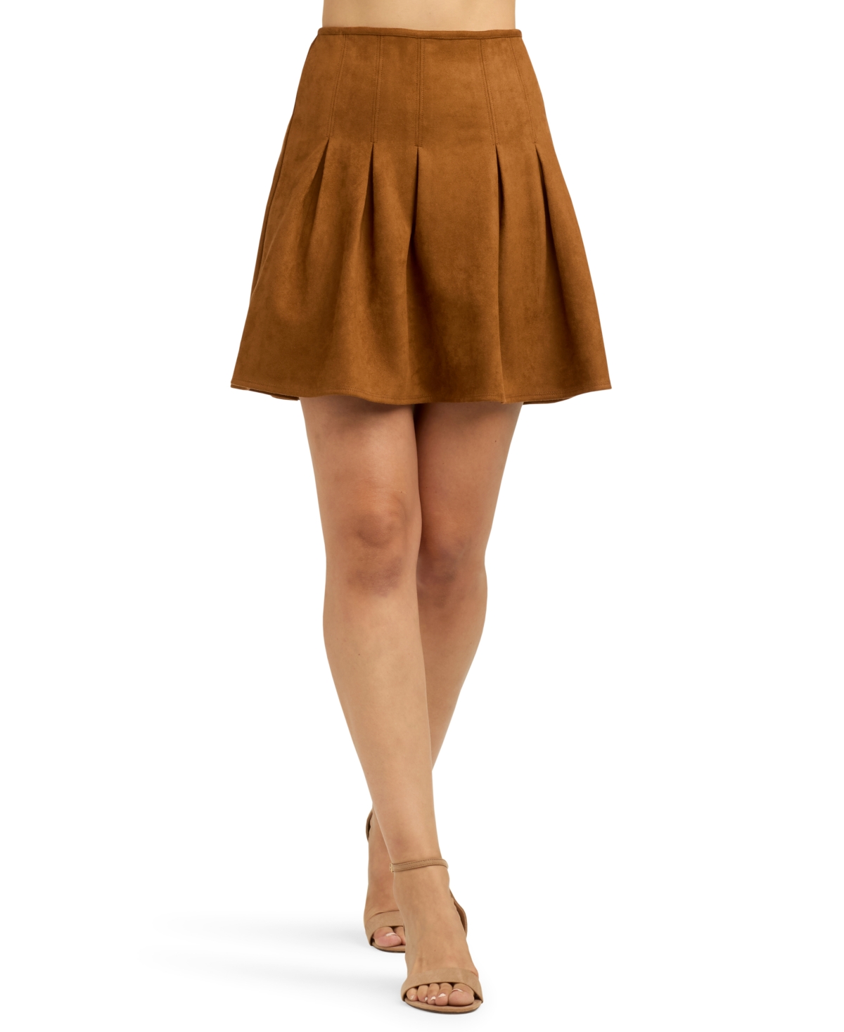 Click here for Bcx Juniors Pleated A-Line Mini Skirt - Cinnamon prices