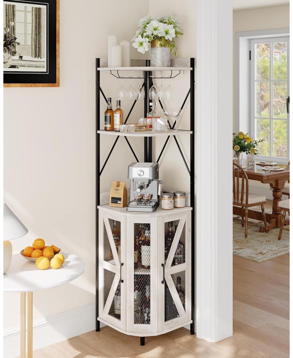 Click here for gaomon 72 Industrial Corner Wine Cabinet Built-in... prices