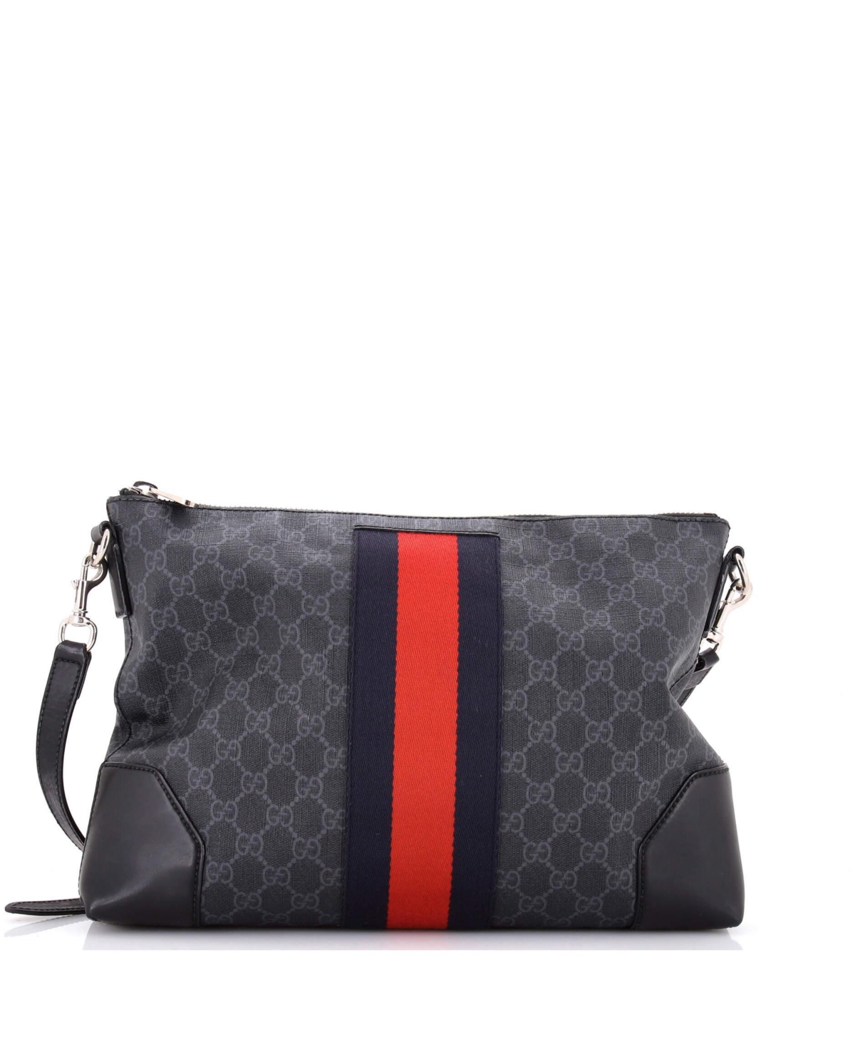 Click here for Pre-Owned Gucci Medium Web Zip Flat Messenger Gg C... prices