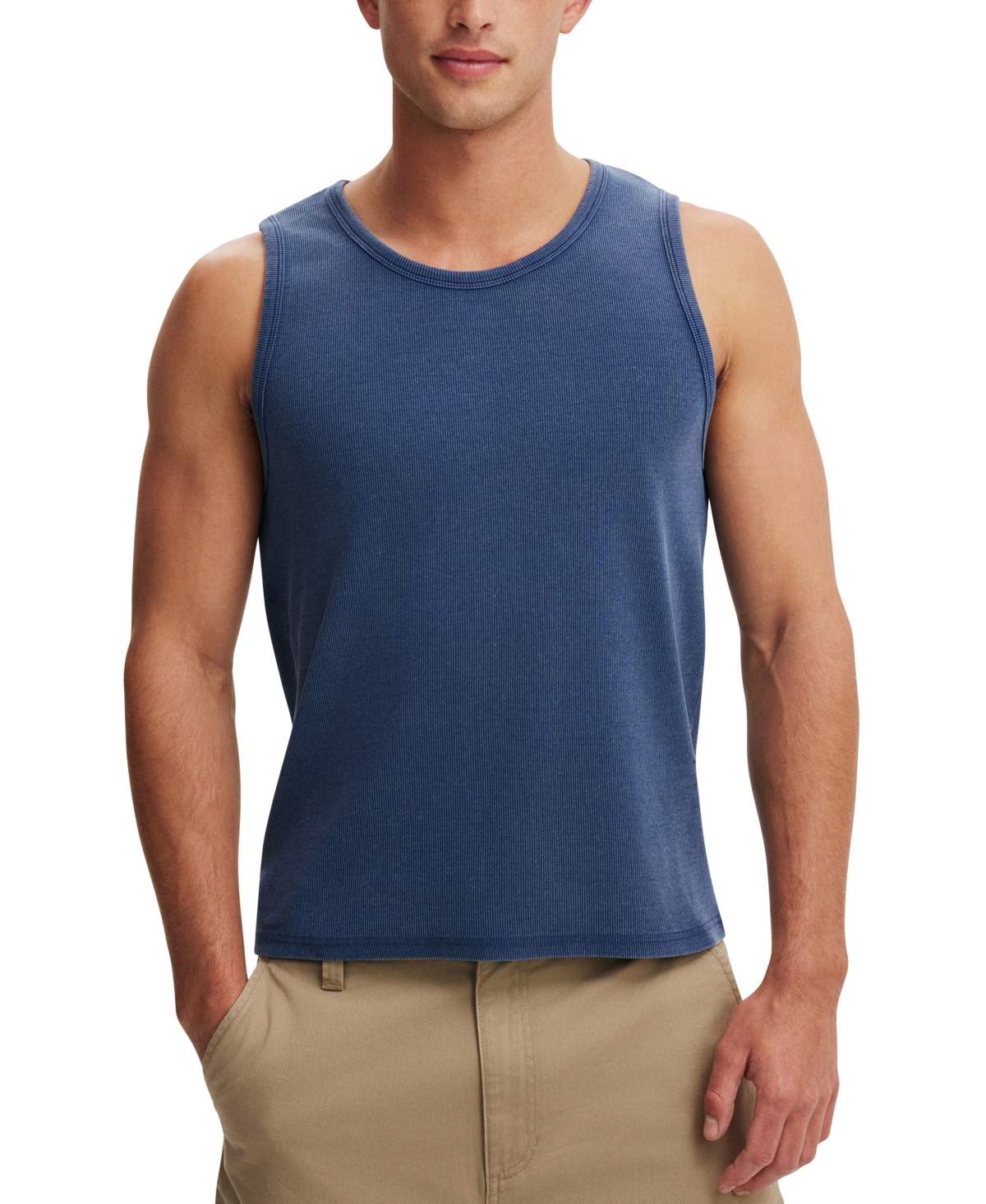 Click here for Cotton On Mens Wardrobe Ribbed Crewneck Tank Top -... prices