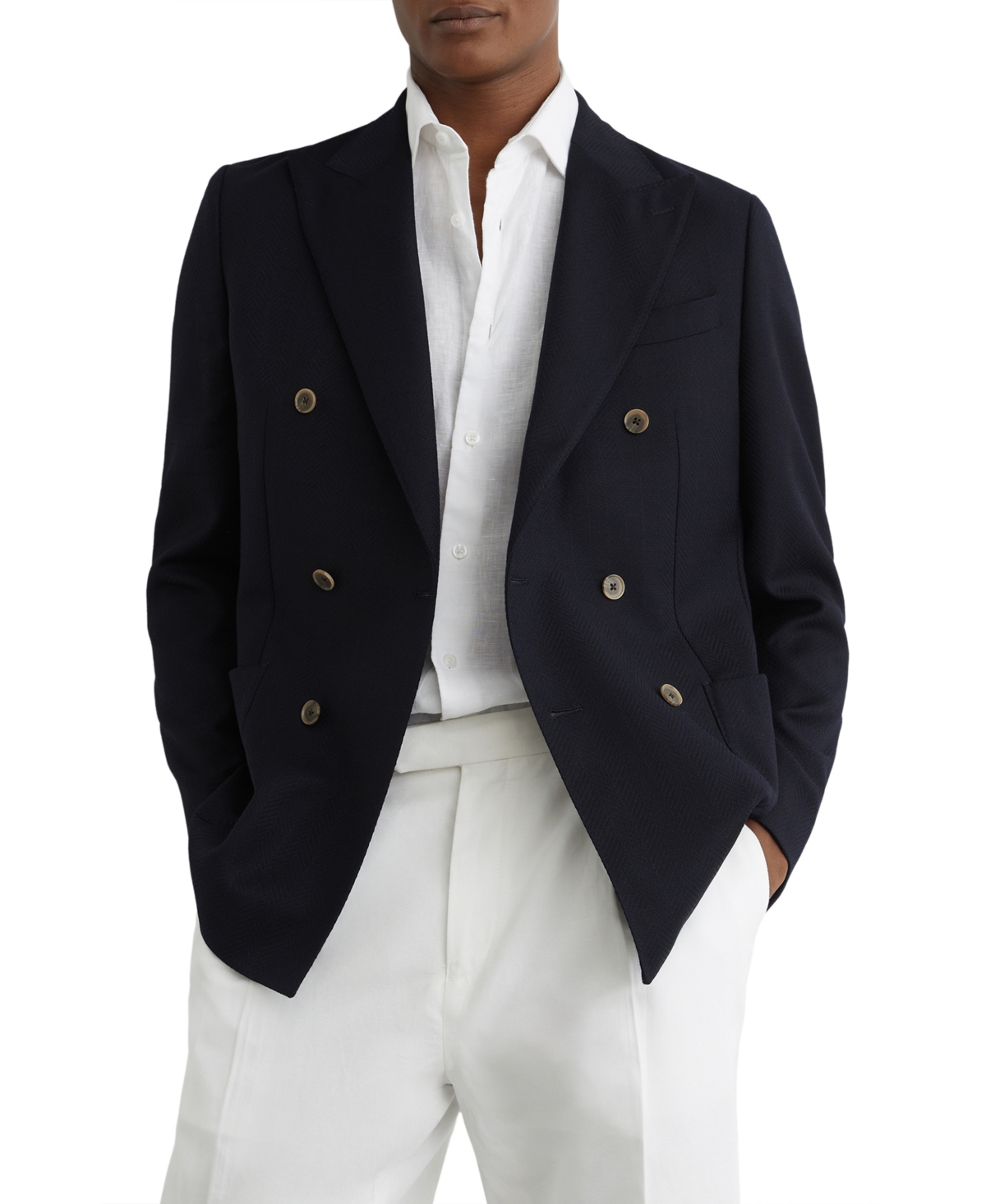 Click here for Reiss Mens Osteria Wool Herringbone Double-Breaste... prices