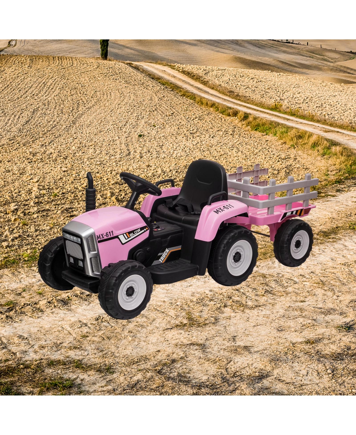 Click here for homfan 12V Kids Electric Ride-On Tractor with Trai... prices