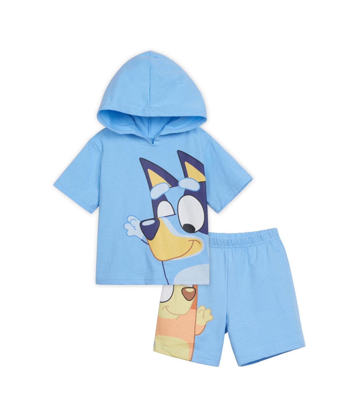 Click here for Bluey Boys (6-12) 2-Piece Hooded Tee and Shorts Se... prices