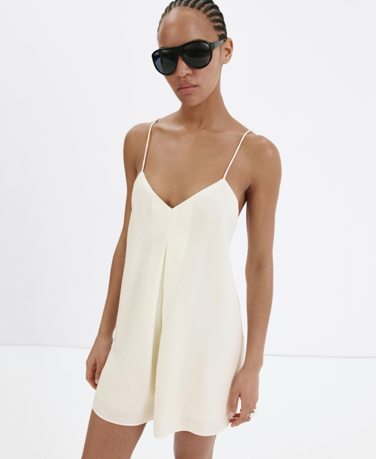 Click here for Mango Womens Straight Open-Back Jumpsuit - Light B... prices