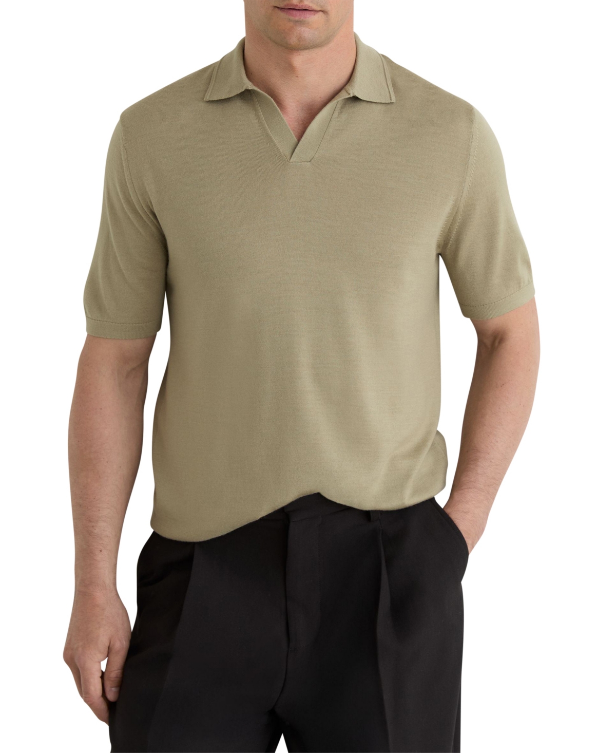 Click here for Reiss Mens Duchie Open Collar Merino Wool Polo Shi... prices