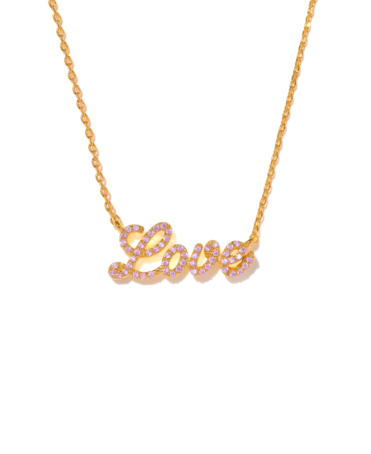 Click here for Girls Crew Gold-Plated Crystal Love Script Necklac... prices