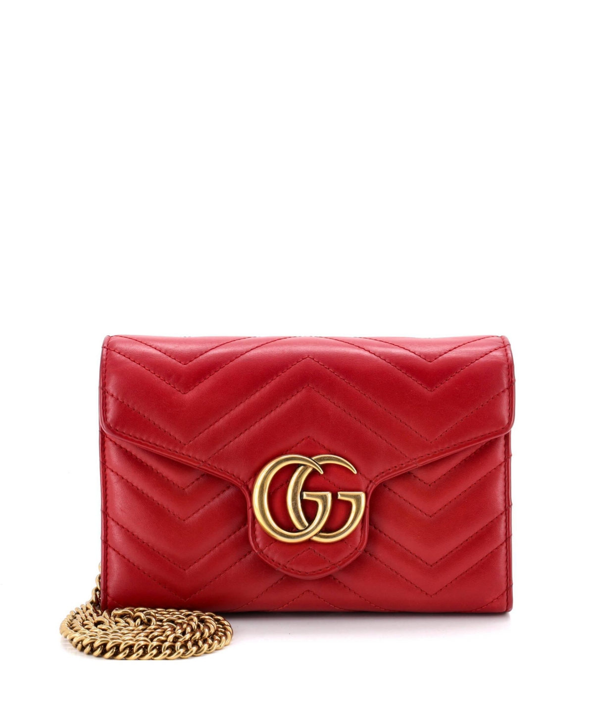 Click here for Pre-Owned Gucci Mini Gg Marmont Chain Wallet Matel... prices