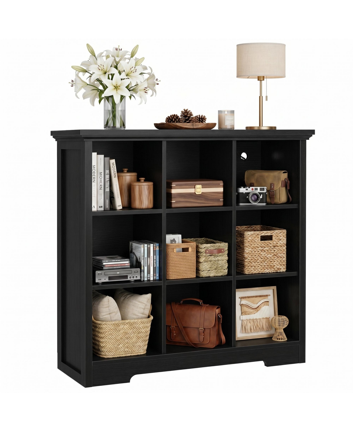 Click here for Aheaplus 9 Cube Bookshelf with Charging Station  F... prices