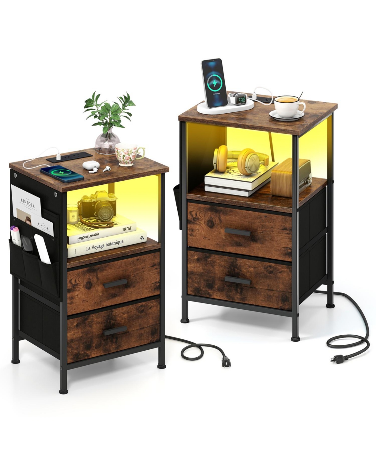 Click here for Slickblue Set of 2 Nightstands with Charging Ports... prices