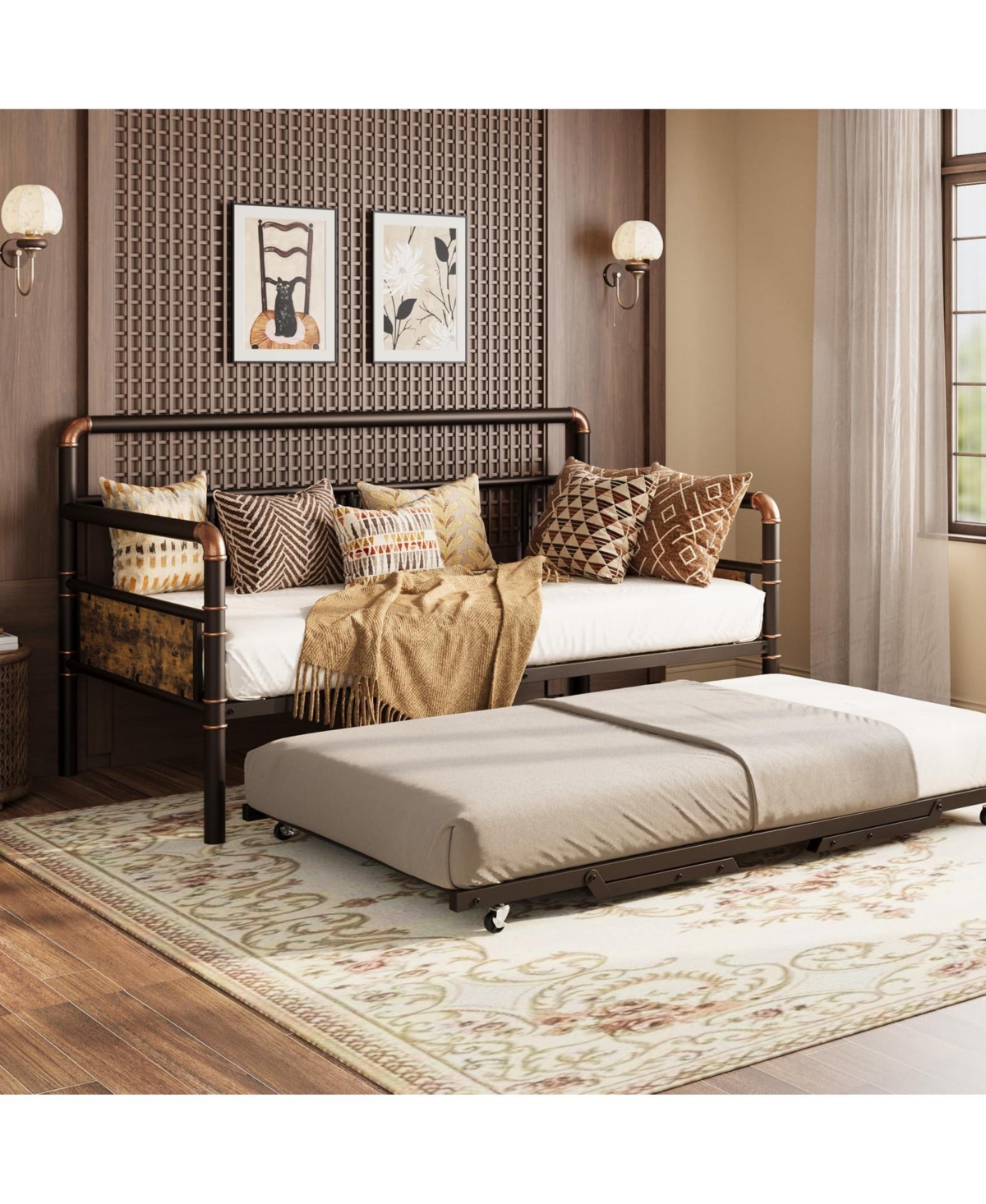 Click here for homfan Daybed with Trundle Bed  Twin Bed Frame wit... prices