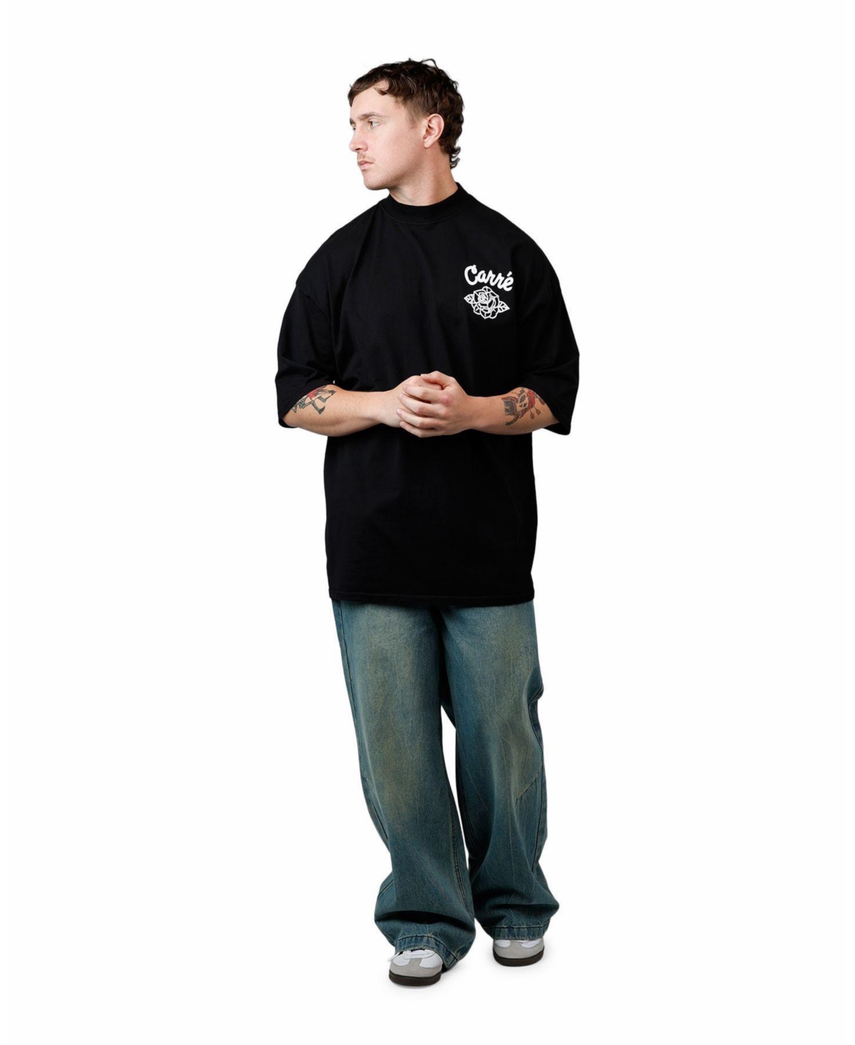 Click here for Carre Mens Rosa T-Shirt - Black prices