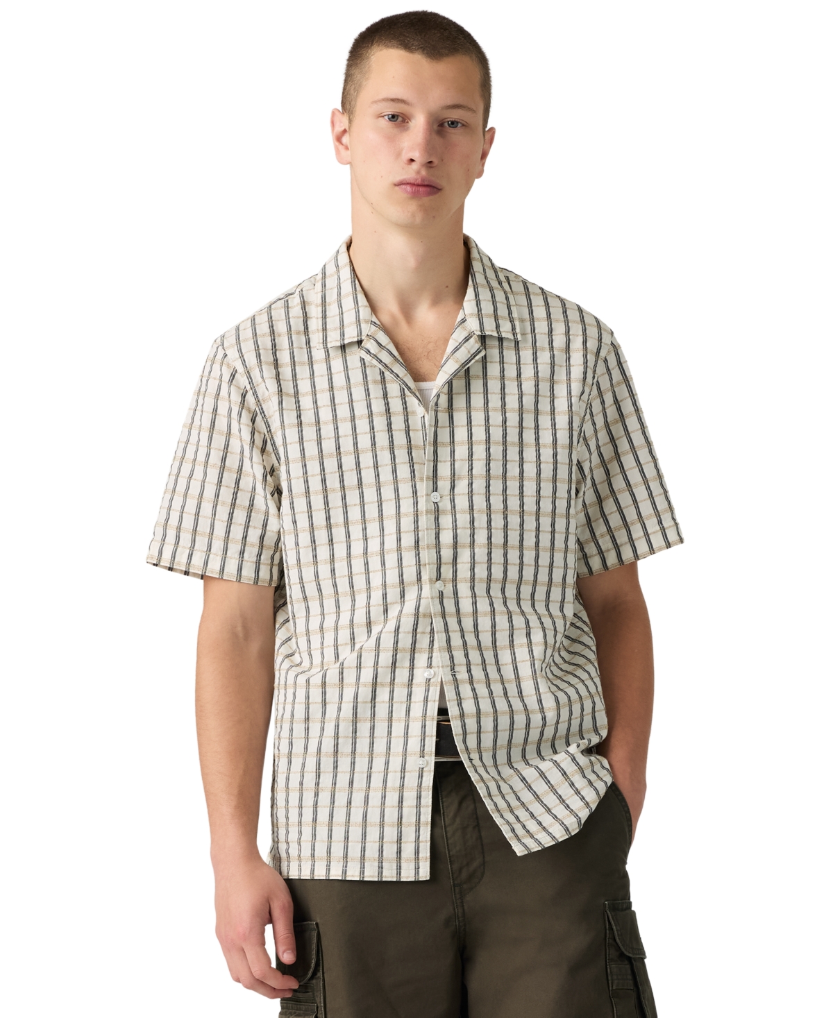 Click here for Levis Mens T2 Sunset Camp Collar Shirt - Emily Pla... prices