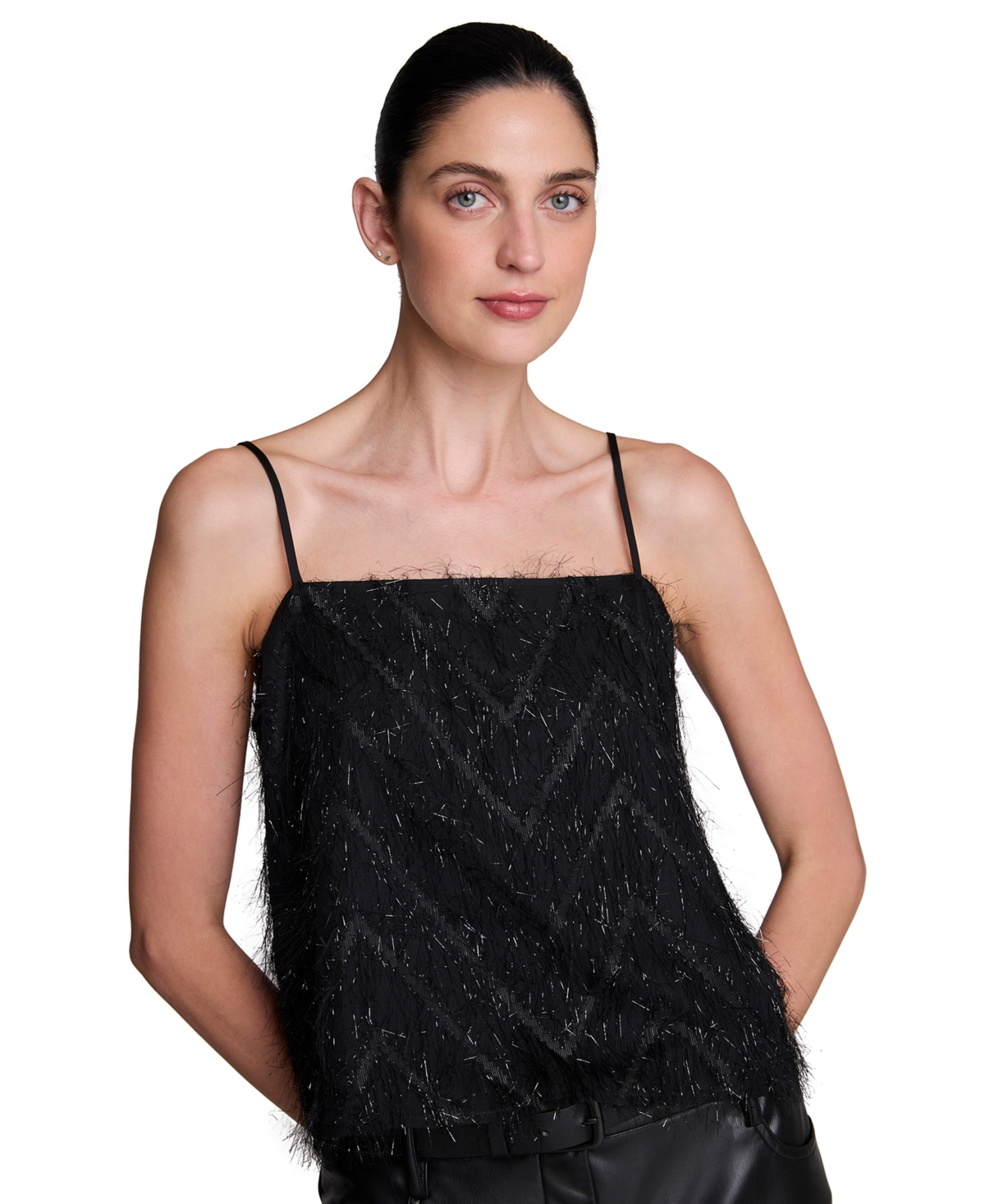 Click here for Kenneth Cole Womens Textured Chevron Crop Camisole... prices