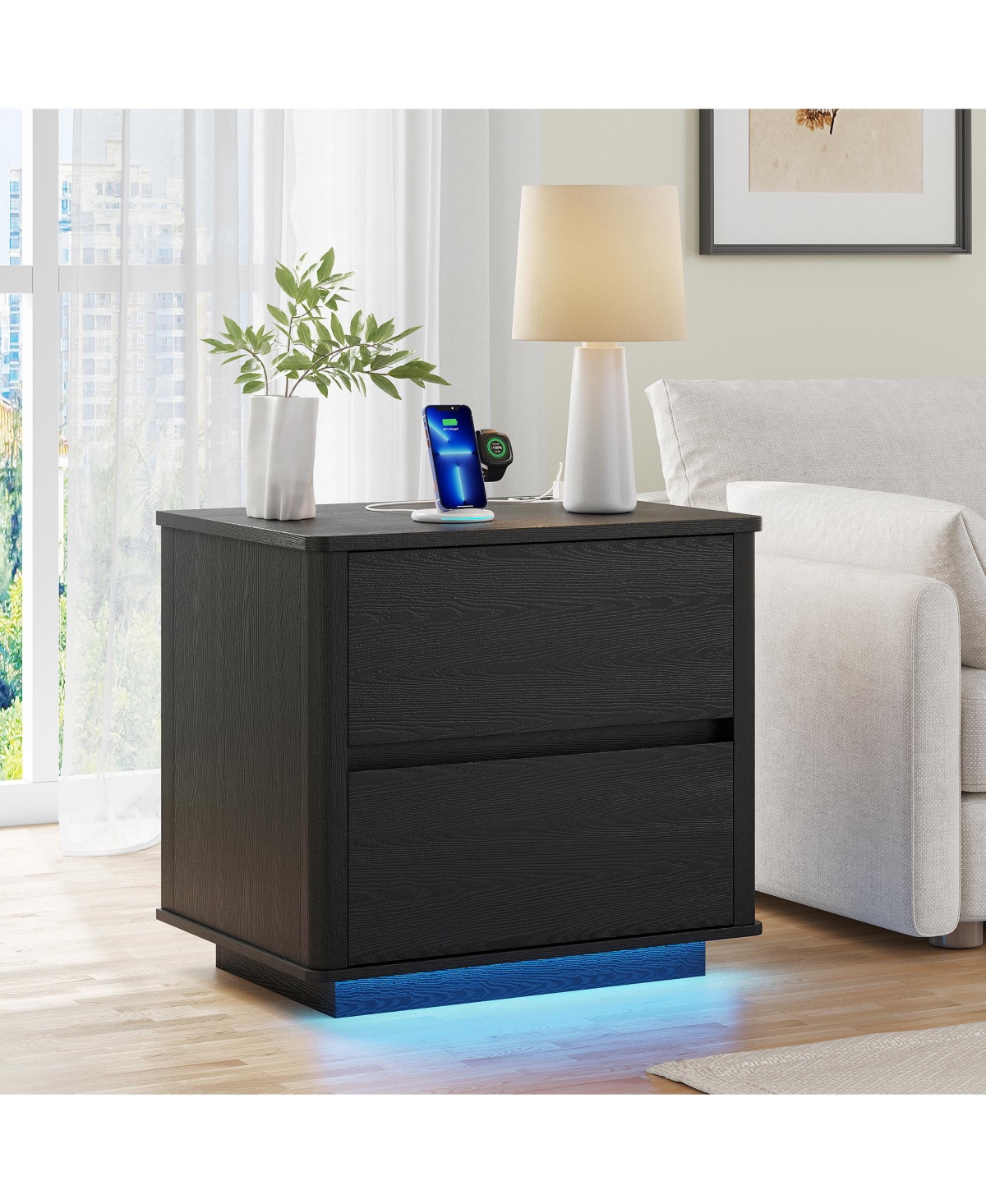 Click here for Vlsrka Modern Wooden Nightstand with Motion Sensor... prices