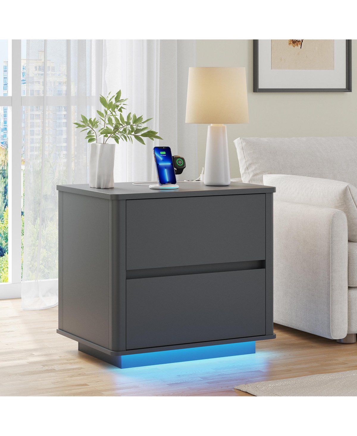 Click here for Vlsrka Modern Wooden Nightstand with Motion Sensor... prices