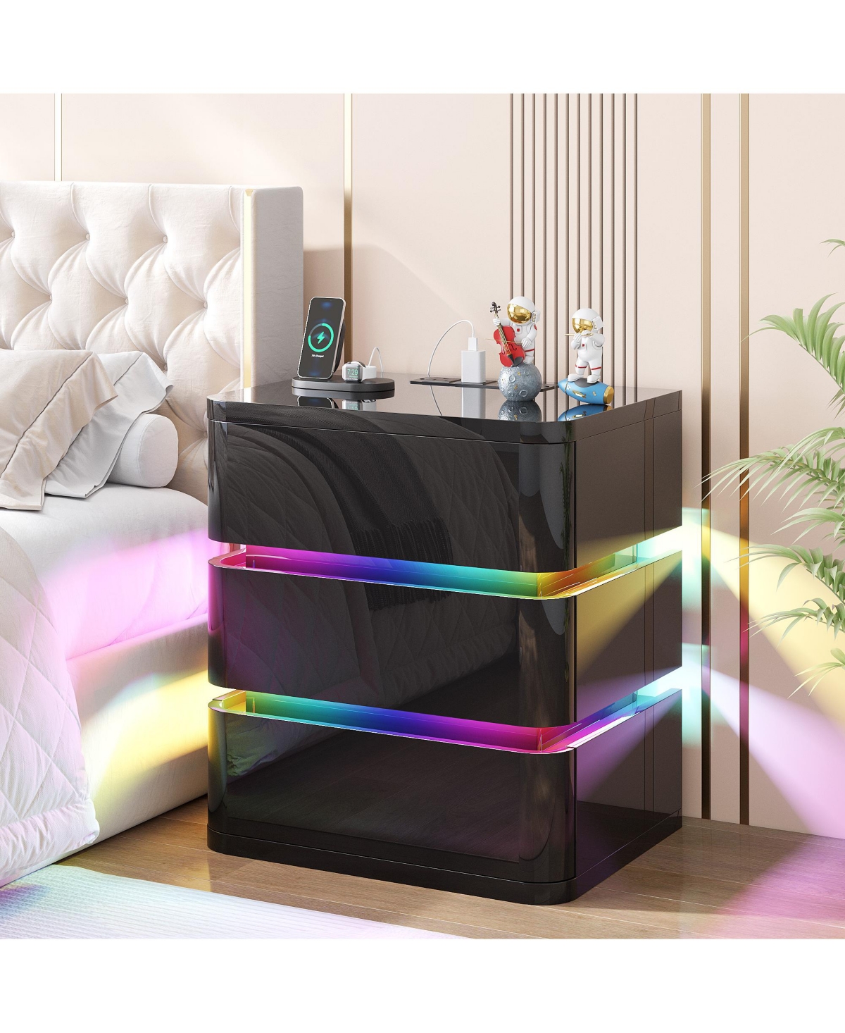 Click here for Vlsrka 3 Drawer Nightstand With Charging Station A... prices