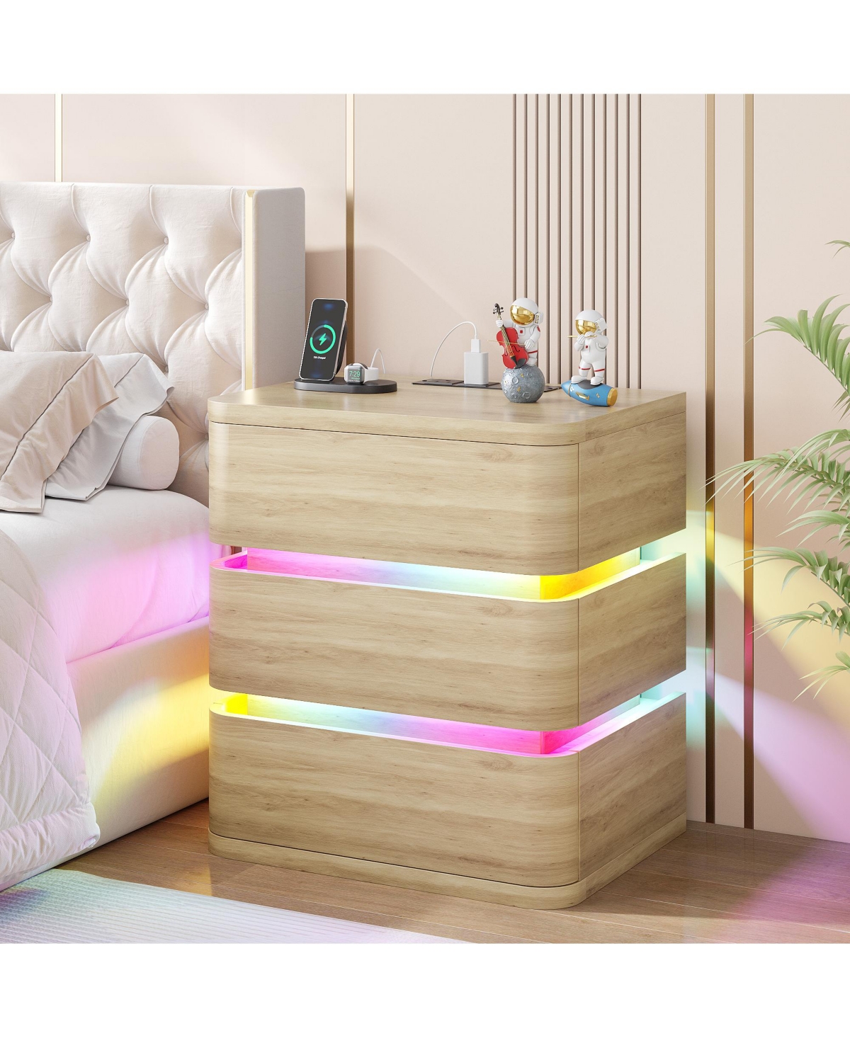 Click here for Vlsrka 3 Drawer Nightstand With Charging Station A... prices